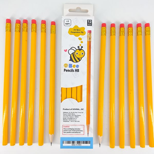 Bee Pencil HB 12 pcs/pencils 12 woodcase #2 HB pencils made from high ...